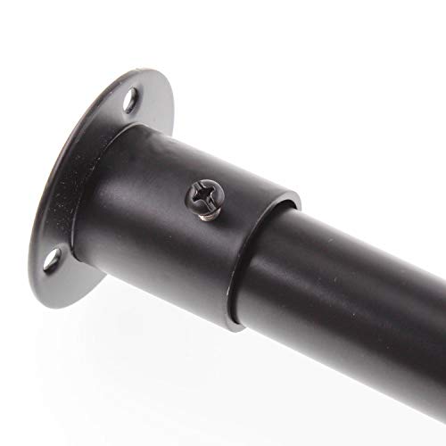 Shower Curtain Rod Holder,ULIFESTAR Closet Rod Brackets Heavy Duty Stainless Steel Pipe Pole Flange Socket Wardrobe Bracket End Supports,Easy Installation Quick Removal Black (Diameter 19mm/0.75ββ)