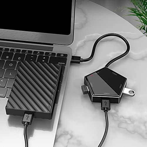 TWDYC USB Hub,Four USB 3.0 Hub with Micro External Power Hole High Speed Four Port Splitter (Color : White)