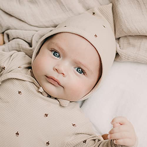 Ely's & Co. Cotton Muslin Swaddle Blanket 2-Pack for Baby Boy and Baby Girl— 100% Cotton Muslin Extra-Large Swaddle Blankets (47” x 47”) — Pebble Gray & Simply Taupe
