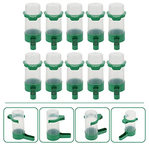 Bird Feeder, Bird Water Dispenser for Cage, 10PCS Automatic Bird Water Feeder for Cage Pet Parrot Budgie Lovebirds Cockatiel Automatic Bird Feeder