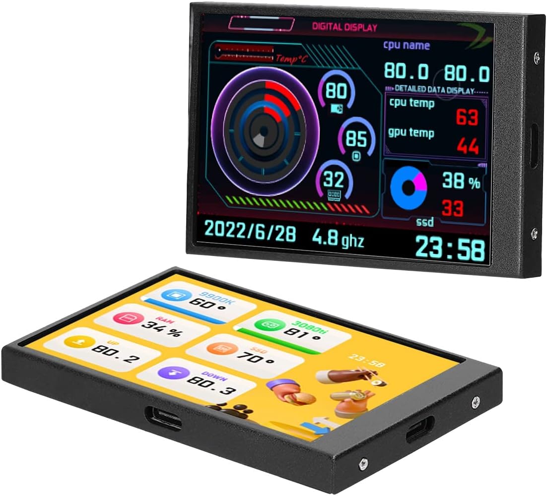 3.5 Inch IPS USB Mini Screen AIDA64 CPU RAM HDD Data Monitor Computer Temperature Display Type-C Sub Screen