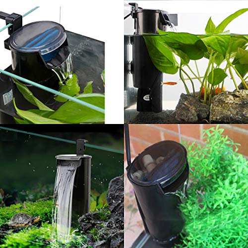 K1-Store Turtle Filter Aquarium Filter Low Water Level Internal Filter Waterfall Flow Aquarium Pump for Turtle Tank Fish Tank Reptiles Shrimp Frog Crab Tank Amphibian Tank(Filter 2020)