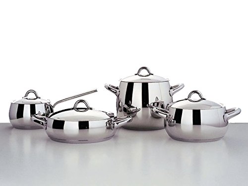 Alessi, "MAMI", Long handled saucepan in 18/10 stainless steel mirror polished,1 qt 2 oz