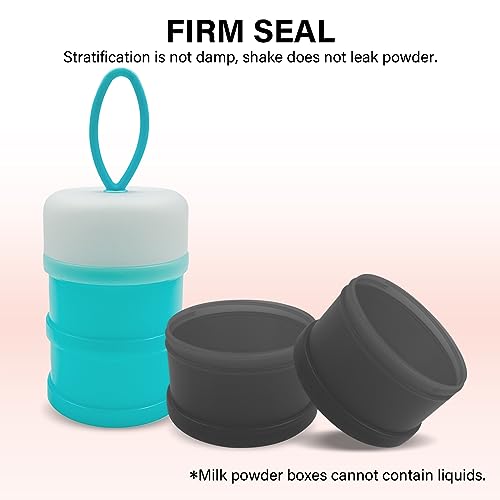 Baby Formula Dispenser Food Containers, Non-Spill Portable Baby Milk Powder Formula Container Baby Snack Storage Container, BPA Free (LightBlue Grey)