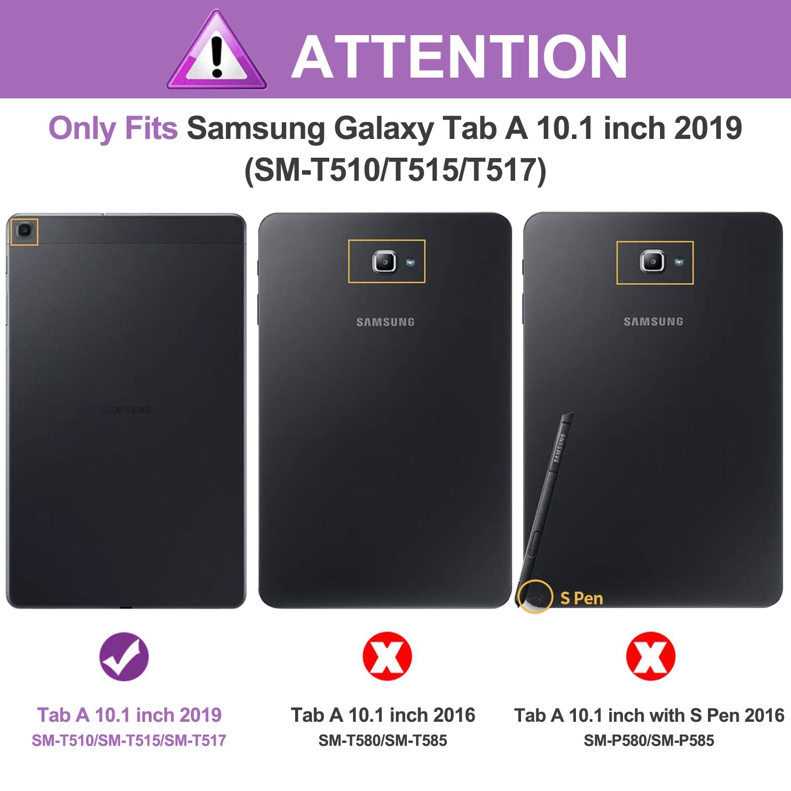 BRAECN for Galaxy Tab A 10.1 2019 Case, Heavy Duty Shockproof Rugged Case with 360 Degree Rotating Hand Strap/Stand and Shoulder Strap for Samsung Tab A 10.1 SM-T510/T515 2019 (Black)