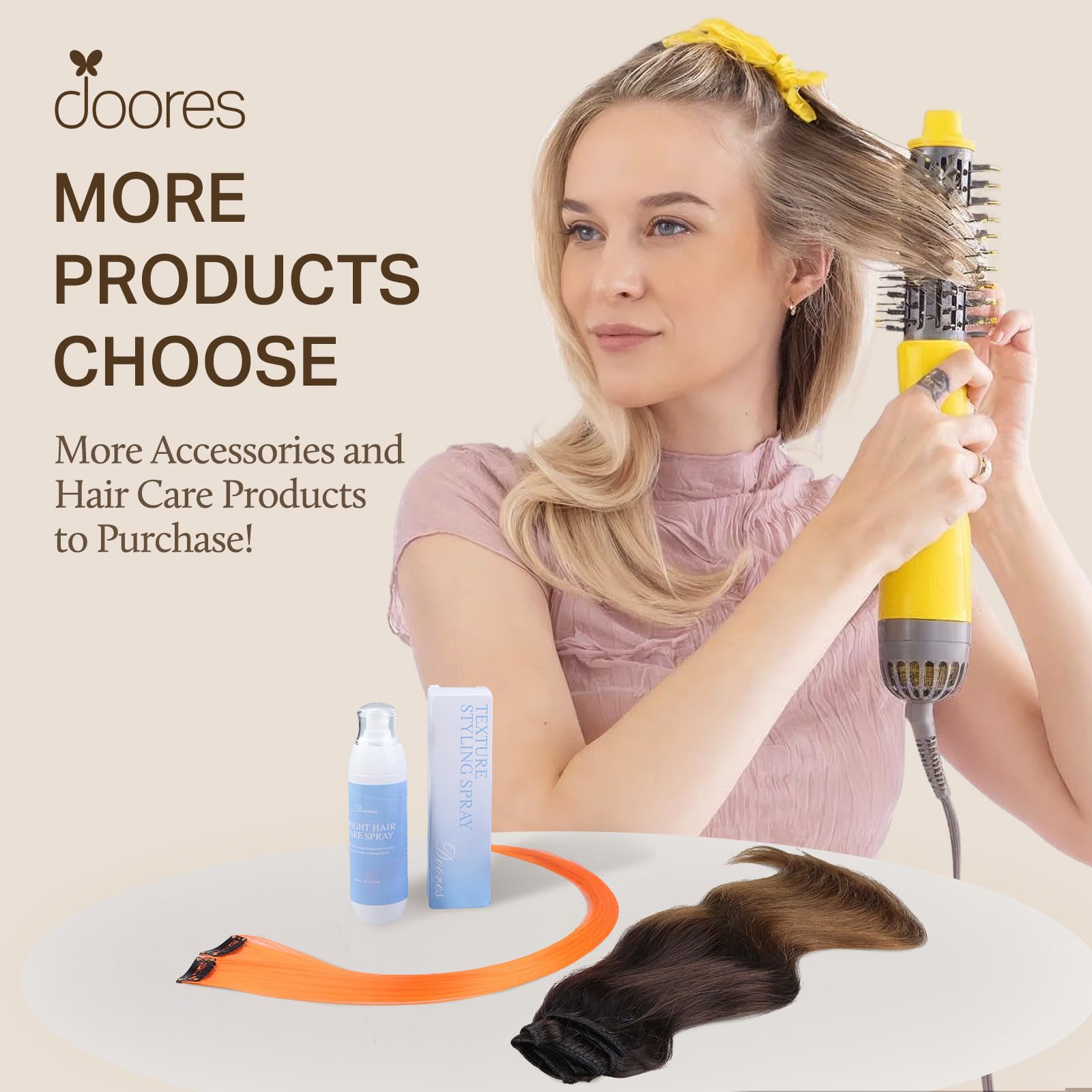 DOORES Balayage Dark Brown to Chestnut Brown Remy Clip-In Hair Extensions - 120g, 7pcs, 18 Inch