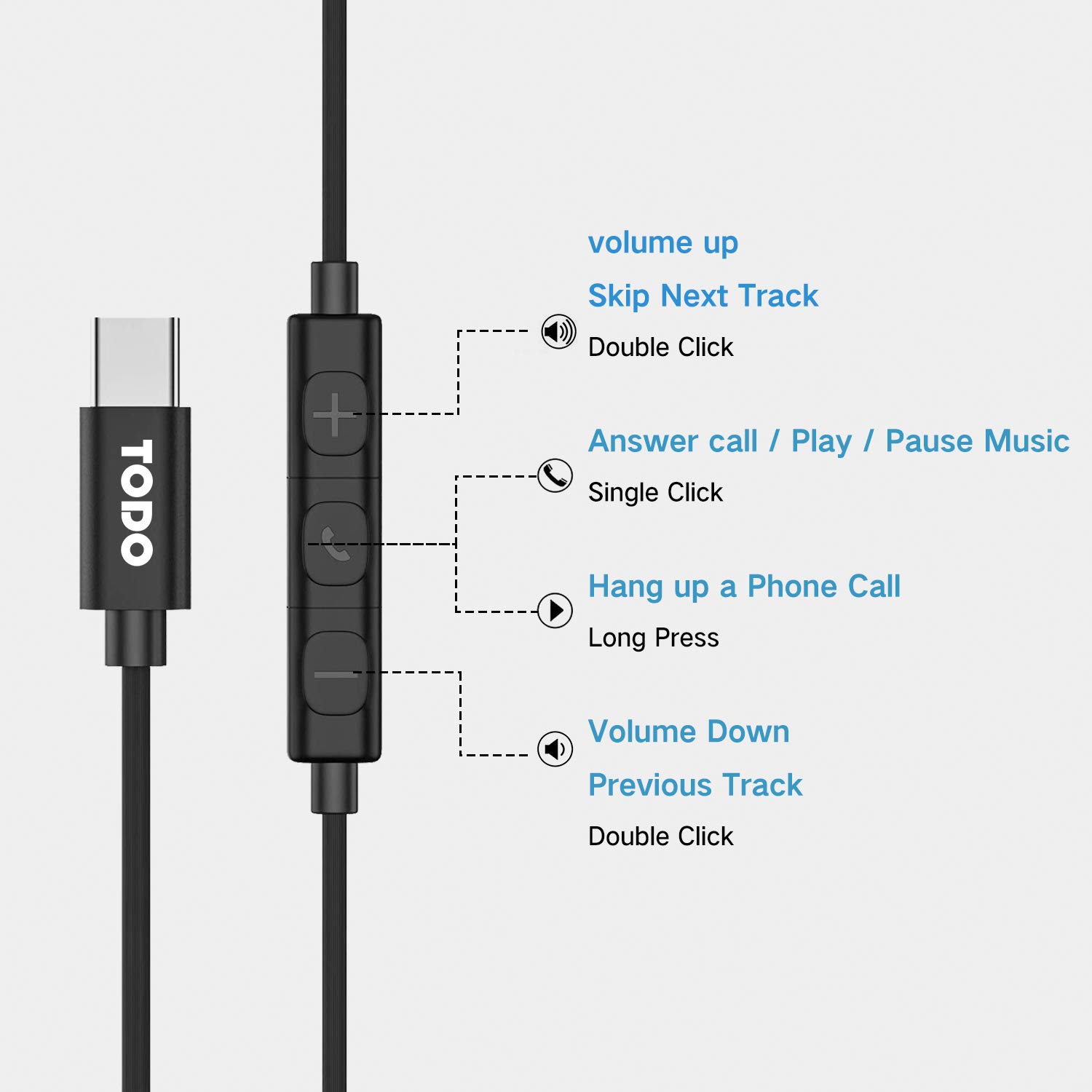 Type C Headphone【Latest Version】 USB C Wired in-Ear Earphones with Mic & DAC Chipset Noise Cancelling Earphone for 2018 iPad Pro/MacBook, Google Pixel 3/2/XL, Huawei, One Plus, Essential - Black