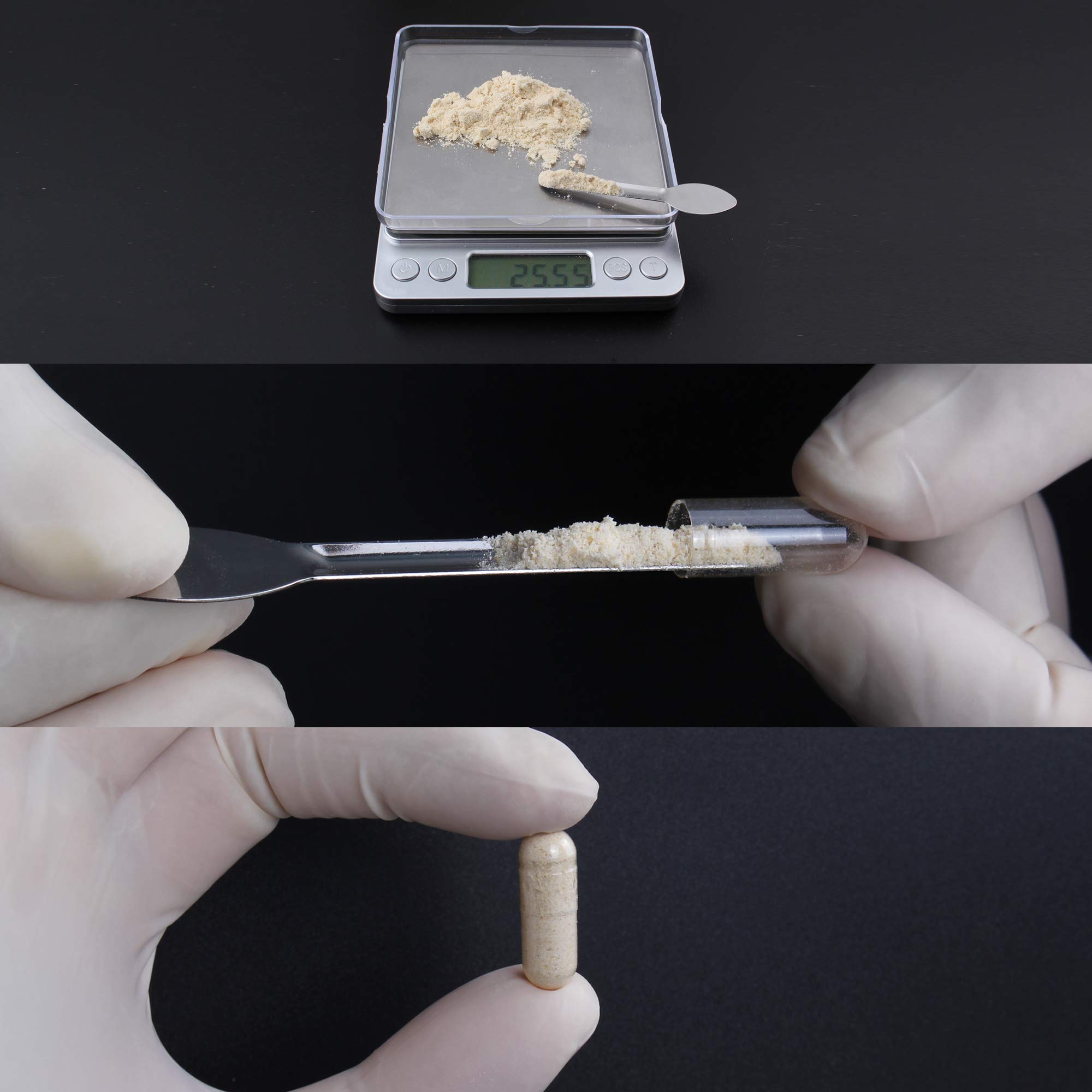 Capsule Filling Machine Kits for Empty Pill Capsules Filler, Lab Supplies - Micro Tiny Spoon Spatula, Lab Scoop Filling Tray Powder Tool, Gel Capsules Size # 000 00 0 1 2 3 4 5 (#000 00 0 1)