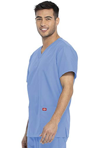 Dickies Men & Women Top and Pant Scrubs Set Plus Size DKP520C, 3XL, Ciel