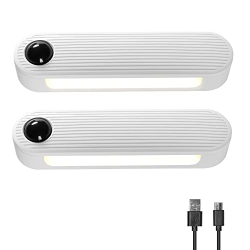 AIMILAR Rechargeable Motion Sensor Night Light Dimmable LED Night Lights for Kids Bedrooms USB Chargeable Magnetic Nightlights for Kids Room Bathroom Cabinet Closet Hallway (2 Pack) (White)