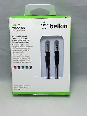 Belkin RockStarTM Lightning to 3.5mm Audio Cable + Audio Charger Splitter, 2-in-1 Aux iPhone Headphone Adapter & Charger Dongle Bundle with Belkin MiXiT Tangle-Free Aux / Auxiliary Cable, 3 Feet (Black) - AV10127tt03-BLK