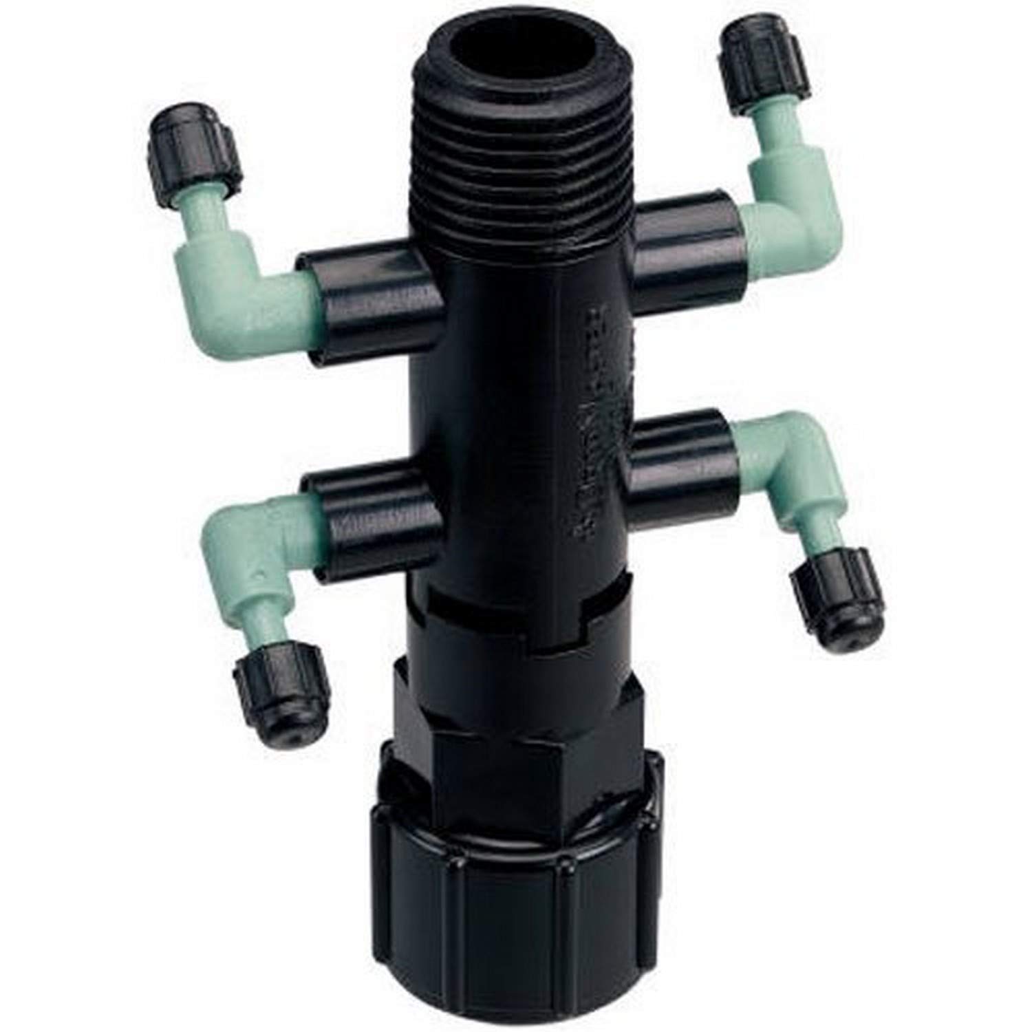 Orbit 3 Pack Drip System Shrub Adapter 4-Port Watering Manifold for 1/4 Inch Tube