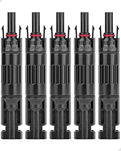 5 PCS PV Solar Panel Connector Male/Female 10A Built-in Diode Solar Wire Connectors Waterproof Anti-backflow