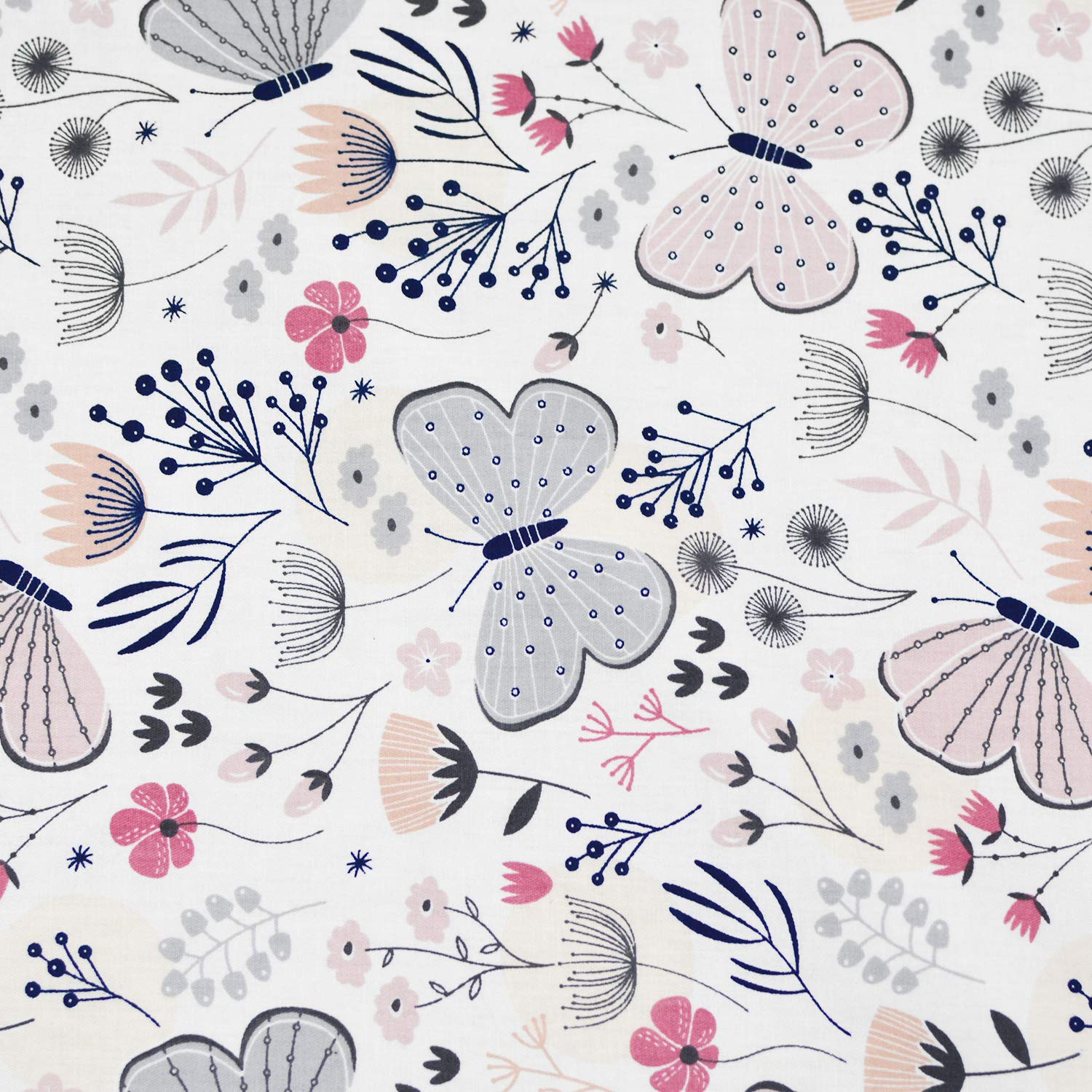 Brandream Butterfly Crib Sheets for Girls Pink Floral Crib Fitted Sheet Farmhouse Boho Nursery Bedding Sheet for Baby/Toddler/Infant,100% Cotton