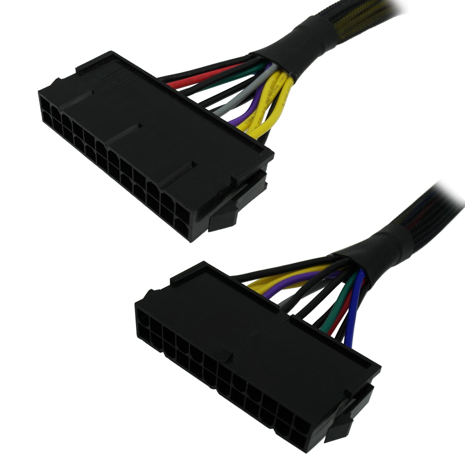 COMeap 24 Pin to 14 Pin ATX PSU Main Power Adapter Braided Sleeved Cable for IBM Lenovo PCs and Servers 12-inch(30cm) (Long Type)