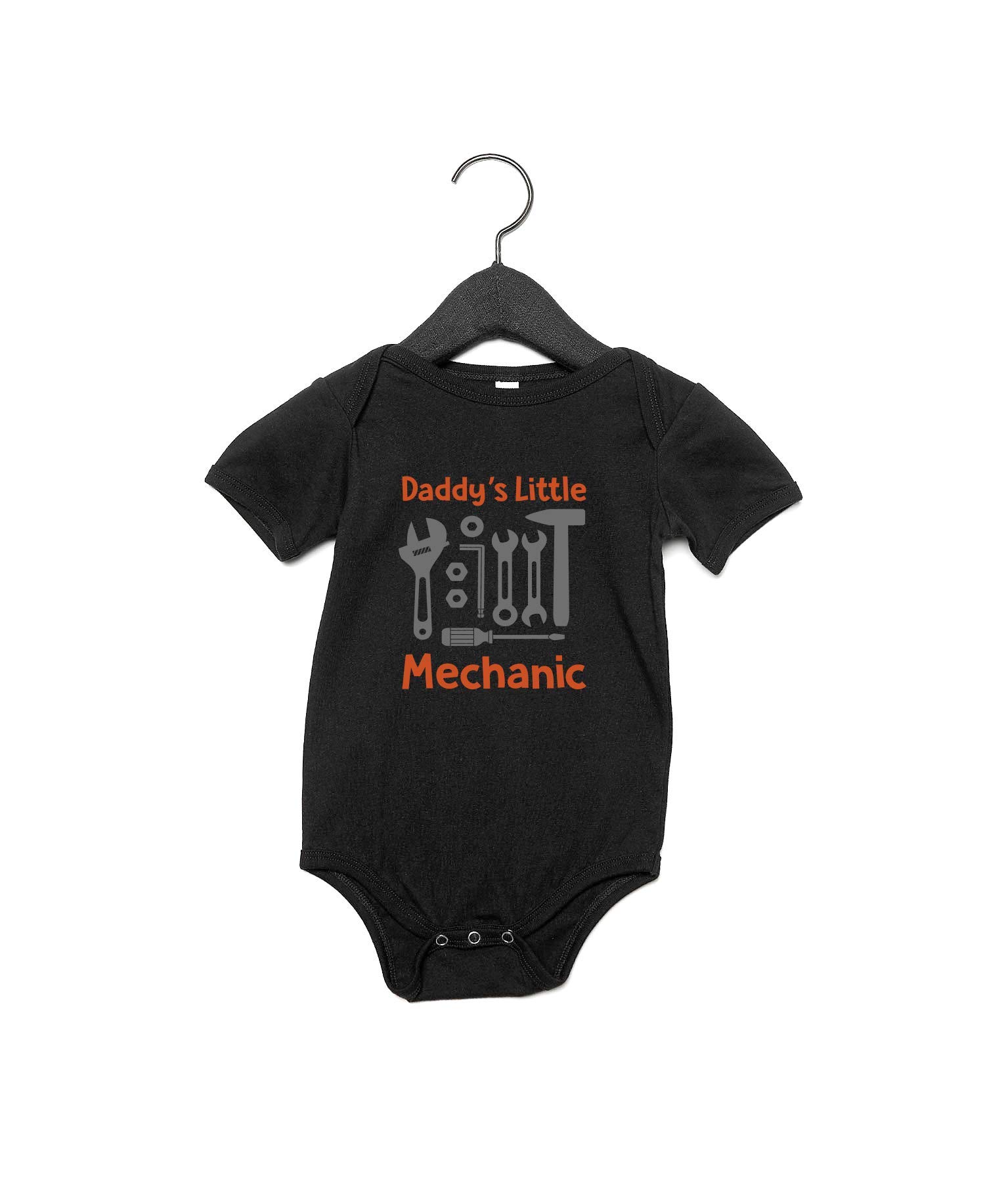 GKrepps Daddy's Little Mechanic Baby Boy Girl Clothes Newborn Organic Bodysuit Romper Black