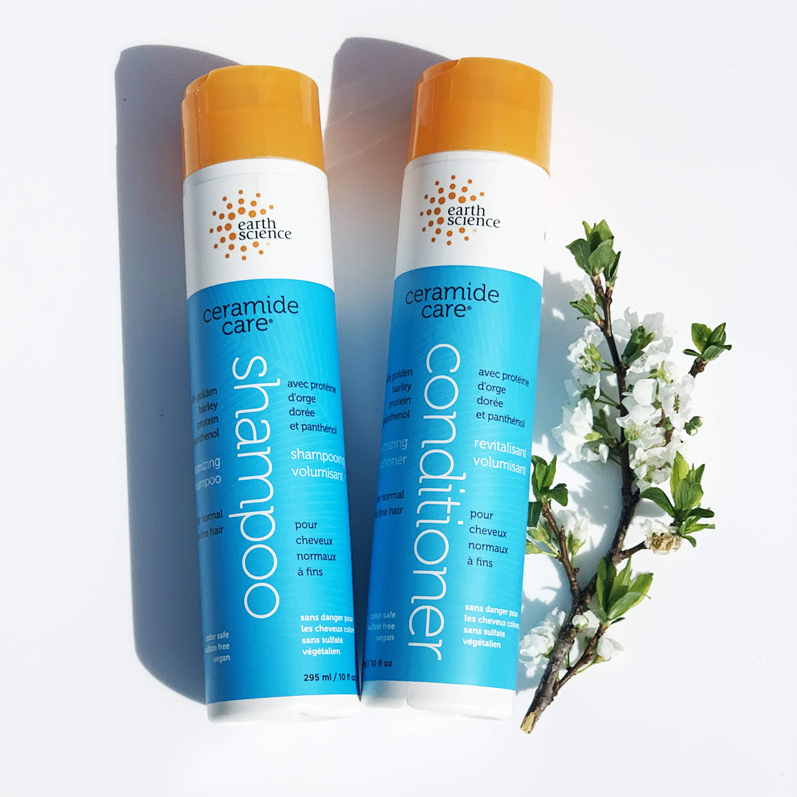 EARTH SCIENCE Ceramide Care Volumizing Shampoo & Conditioner Bundle (Cardamom Scent, 10 oz.)
