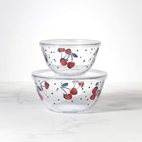 Kate Spade Vintage Cherry Dot 2-Piece Round Storage Set, 3.95 LB, Multi