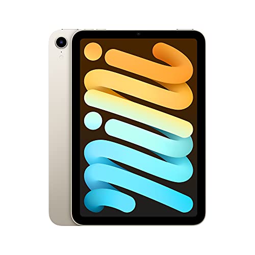 Apple iPad Mini (6th Generation): with A15 Bionic chip, 8.3-inch Liquid Retina Display, 64GB, Wi-Fi 6, 12MP front/12MP Back Camera, Touch ID, All-Day Battery Life – Starlight