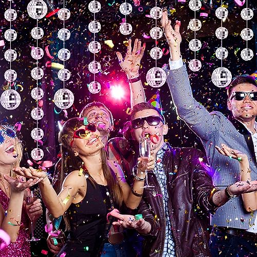 79 Pcs Disco Balls Ornaments Reflective Mirror Disco Ball Hanging Glass Mini Disco Ball 70s Disco Party Decorations for Wedding Bar Dance Music Christmas (2 in, 1 in)