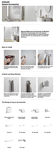 Kohler K-23299-BN Square Robe Hooks, Vibrant Brushed Nickel