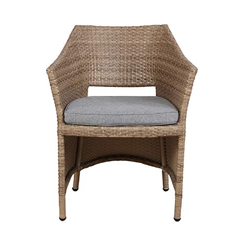 Kokoli All-Weather Conversation Set with Set of 2 Chairs with Ottomans and 17" H Accent Table
