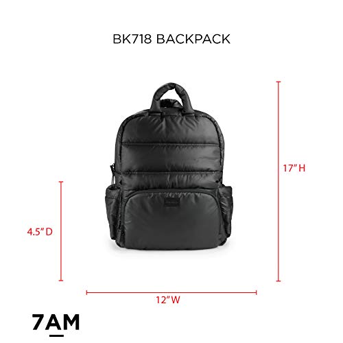 7AM Voyage Diaper Bag Backpack - Large & Compact Laptop Bag for Men & Women, Multifunctional Waterproof Laptop Backpack with Adjustable Shoulder Straps | Travel Organizer (Heather Grey)