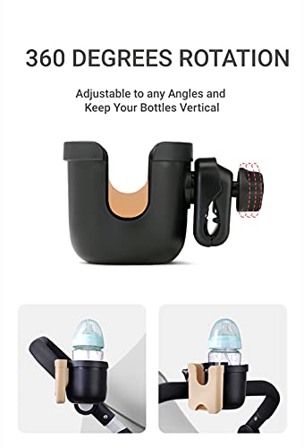 Universal Cup Holder, Stroller Cup Holder with Phone Holder, Stroller Accessories, Bike Water Bottle Holder, Treadmill, Wheelchair(Crepe)