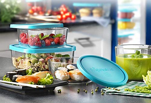 Bormioli Rocco Frigoverre Set of 5 Glass Food Storage Container Transparent 388840-SK5 Transparent