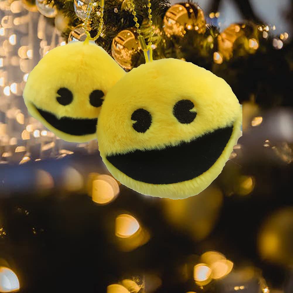3" Stuffed Keychain Pacman Plush Animals Pendants Ornaments, Very Soft and Cute Pacman Toys, Best Decorations of Your Backpacks,Handbags,Party Decoration,Wedding Decorations