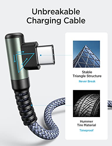 AINOPE 100W USB Charging Cable, 90° Cable, 6.6FT, Grey