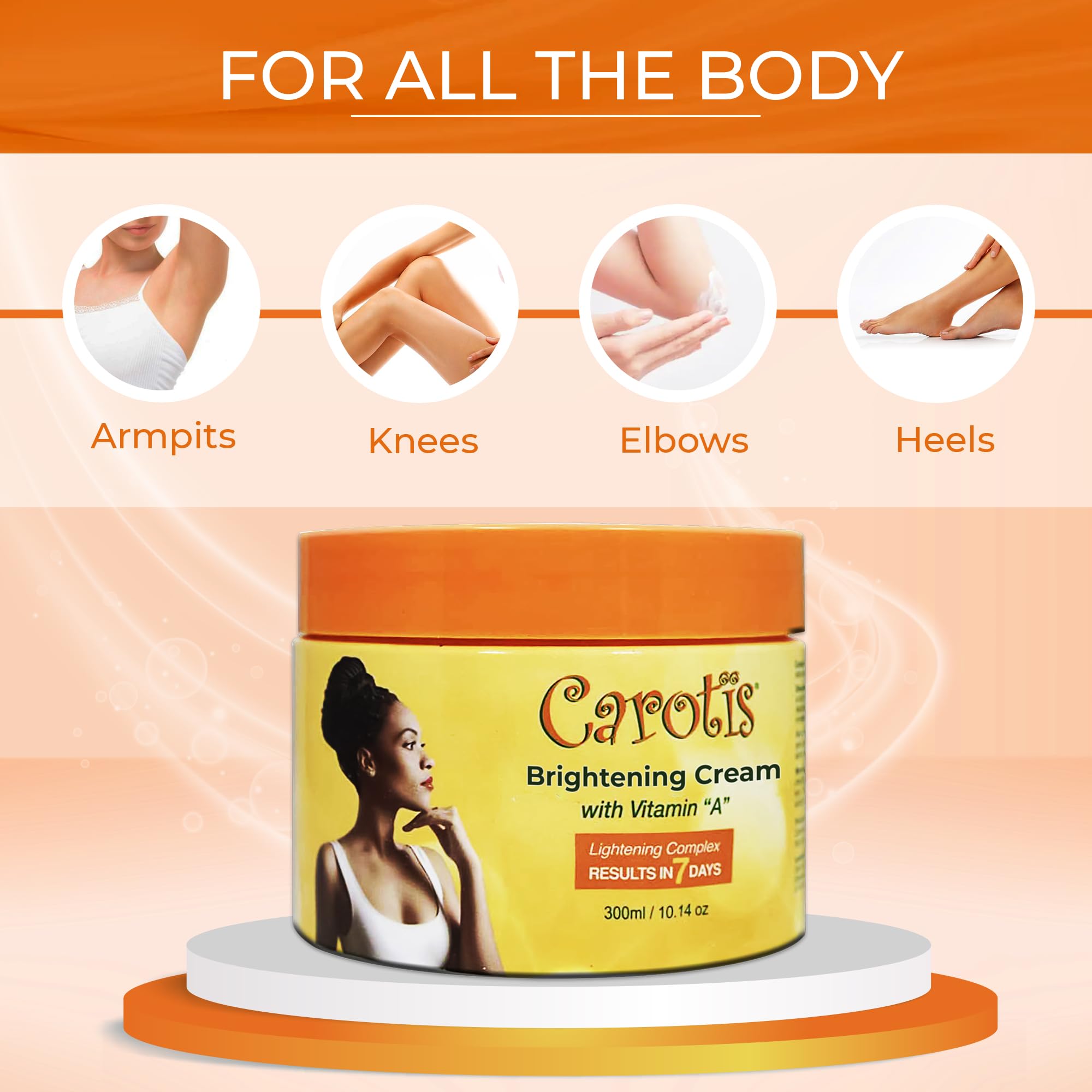 CAROTÏS, Skin Brightening Cream – 300ml / 10.14fl oz – 7 Day Night Cream for Uneven Skin Tone, with Vitamin A
