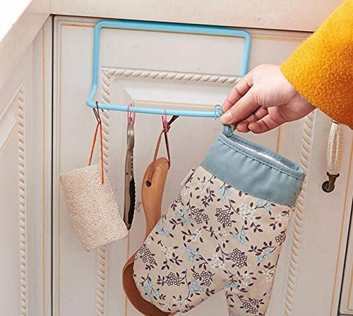 Elaco 4Pcs Home Bathroom Kitchen Cupboard Cabinet Over Door Hanging Metal Towel,Rack Holder Organizer Hanger Shelf (Multicolor)