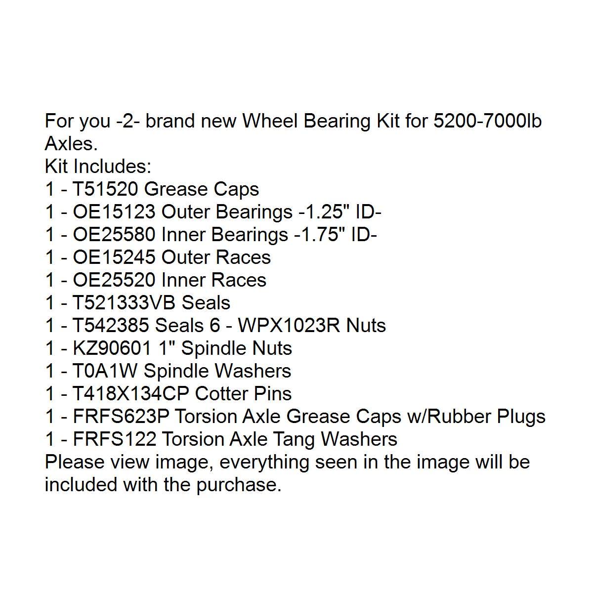 2 Nib Trailer Kits 25580 15123 10-36 for 6000/7000# Axle E.P.R.