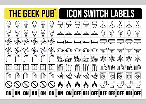 600pcs Light Switch Labels Stickers | Transparent | Light, Fan, Bathroom, Kitchen, Garage, Heater, AC for Home or Office | Labels for Light Switches and Outlets | Home Automation