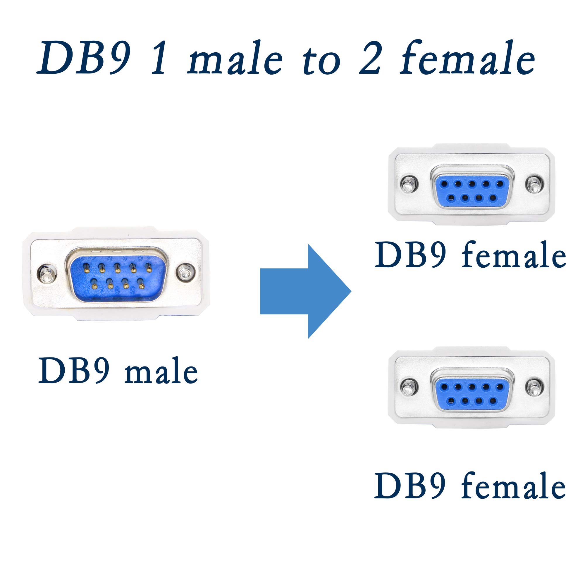 PNGKNYOCN 30cm DB9 Y Splitter Cable DB9 9 Pin 1 Male to 2 Female Rs232 Serial Splitter Adapter Straight-Through Cable YOUCHENG for Connect Various Serial Interface Devices