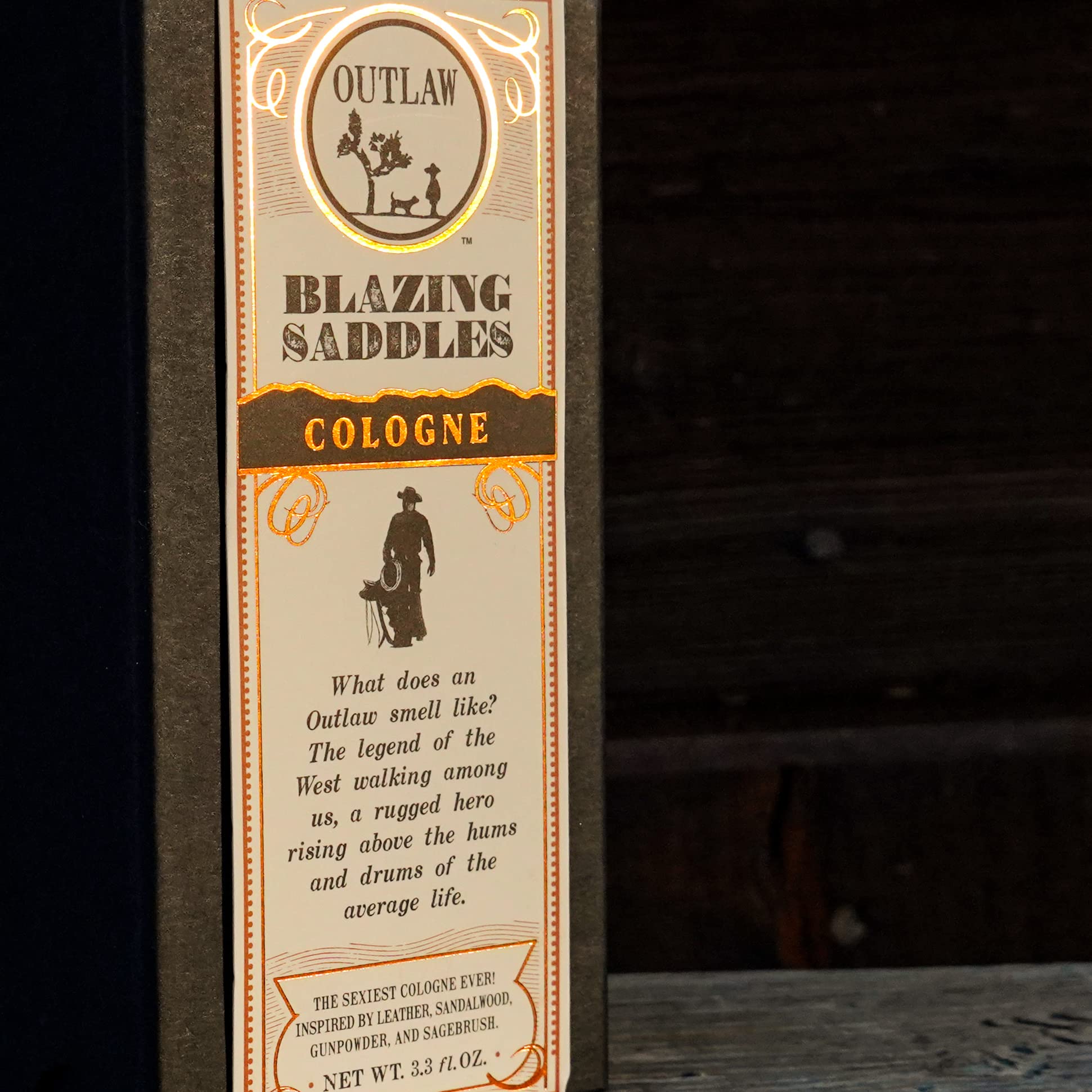 Outlaw Soaps Blazing Saddles Western Cologne | Bold Scent: Warm Leather, Gunpowder, Sagebrush, & Sandalwood | Mens & Womens Cologne