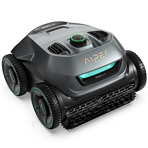 Aiper Seagull Pro Cordless Robotic Pool Cleaner, Wall Climbing Pool Vacuum— Quad-Motor System, Top Load Filters for Easy Maintenance, 90Mins Fast Charge— Ideal for Above/In-Ground Pools up to 60 Feet