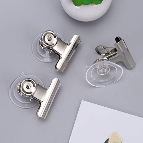 YARNOW 8 Pcs Suction Cup Clip Display Business Cards Holder Stand Clear Clamps Hanging Home Office Accessories