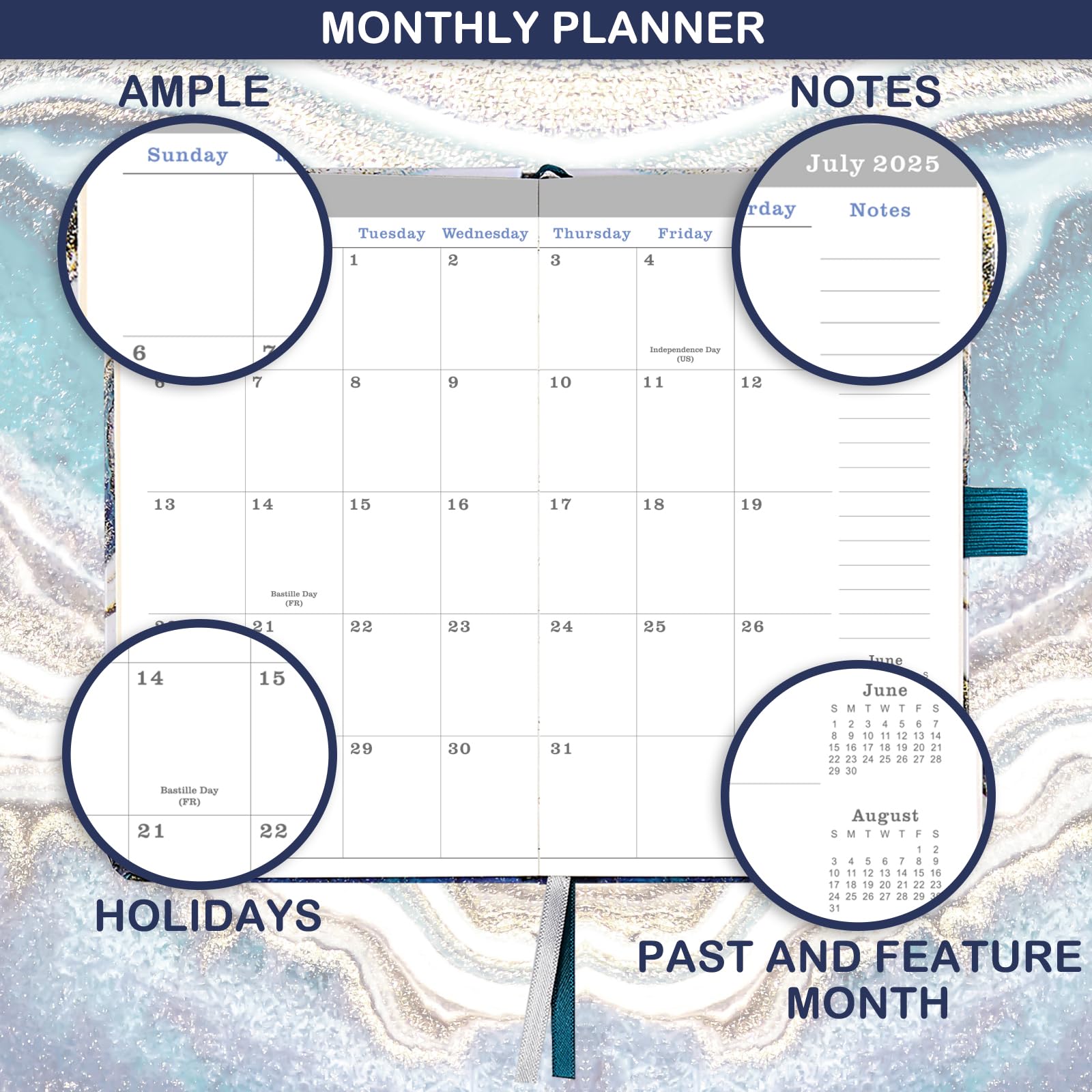 2024-2026 Pocket Planner - 3 Year Monthly Planner from January 2024 to December 2026, 6.3''×3.8'' Planner with Pen Holder