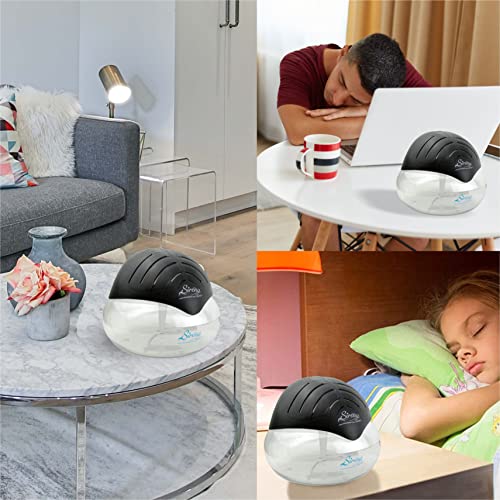 Sirena Twister Premium Pack (Black) Including Ocean Breeze Deodorizer and Fragrance Oils- Water Filter Air Freshener For Home and Office - Essential Oil Aroma Diffuser With LED Night light