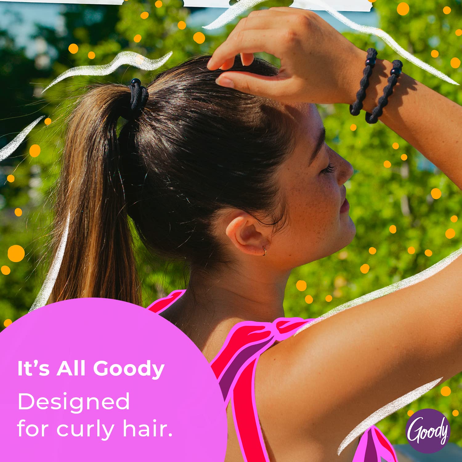 GOODY Total Texture Detangling Handle Comb, Wide Spaced Teeth Preserve Curl Definition, Pain-Free Hair Accessories for Women & Girls, Durable for Everyday and Professional Use, Black