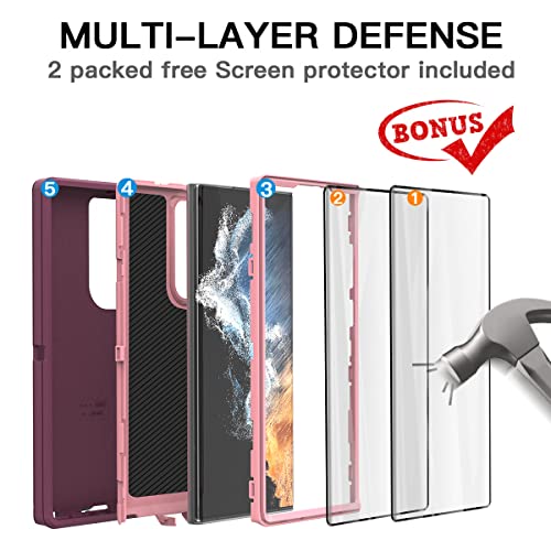 AICase for Galaxy S22 Ultra Case with Screen Protector,Heavy Duty Drop Protection Full Body Rugged Shockproof/Dust Proof Military Protective Tough Durable Phone Cover for Samsung S22 Ultra 6.8β