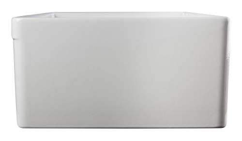 ALFI brand AB511 White 30-Inch Decorative Lip Single Bowl Fireclay Farmhouse Kitchen Sink, White