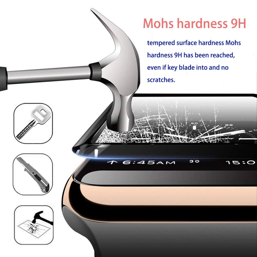 2 Pack - Liquid Tempered Glass Screen Protector Compatible for Apple Watch Full Coverage Protective Foil 9H 2.5D(40mm)