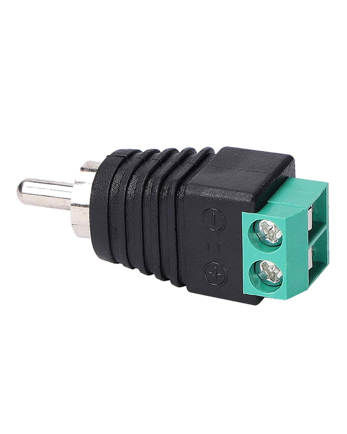 ALEKOR Phono RCA Male Plug to AV Screw Terminal Audio Video Connector Speaker Wire to RCA Adapter (Pack of 12)
