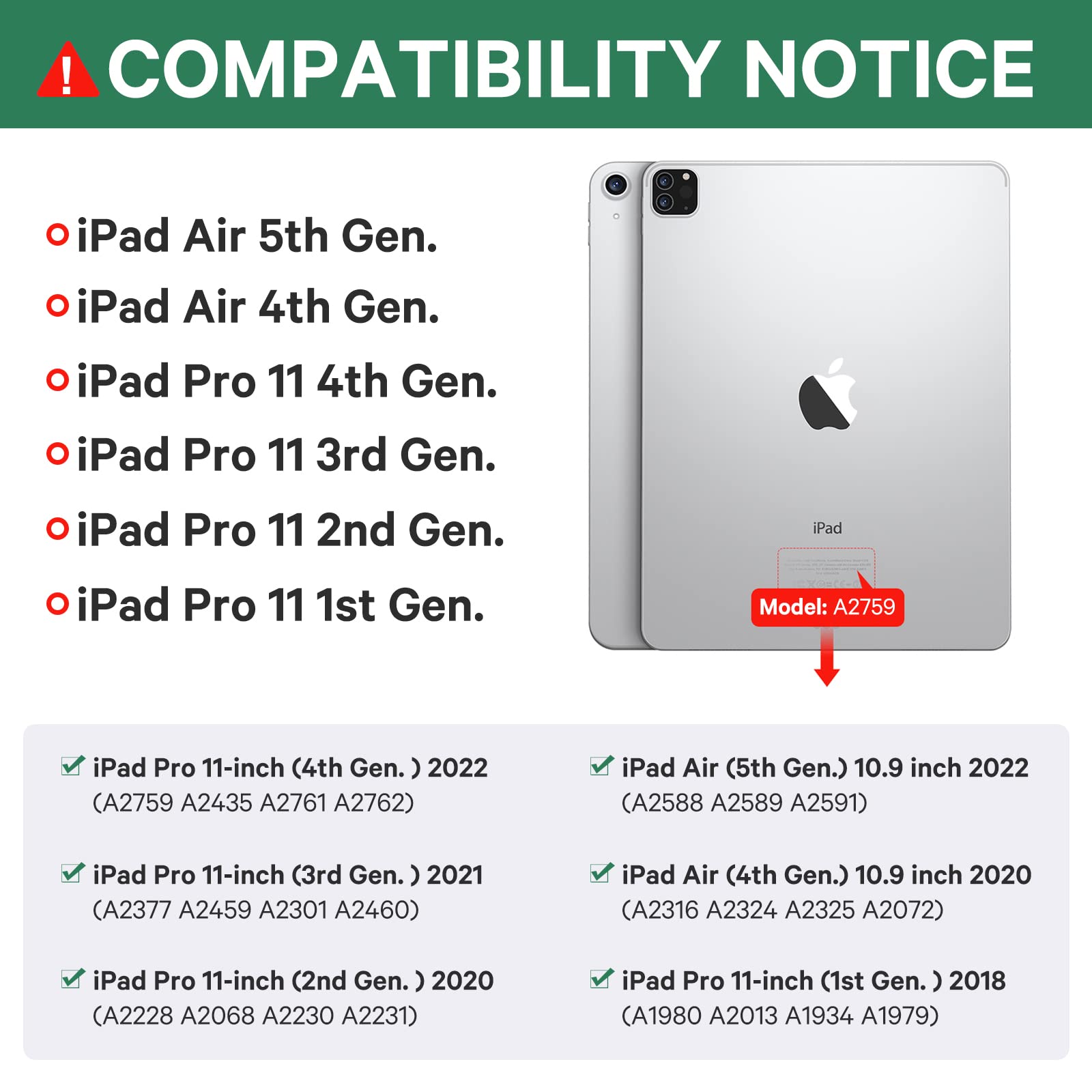GreenLaw iPad Air 5th 4th Generation Case with Keyboard, DIY 7 Color Breathing Backlit, 360° Rotatable, Auto Sleep, Keyboard Case for iPad Pro 11 Inch(4th/ 3rd/ 2nd/ 1st Gen.), Black