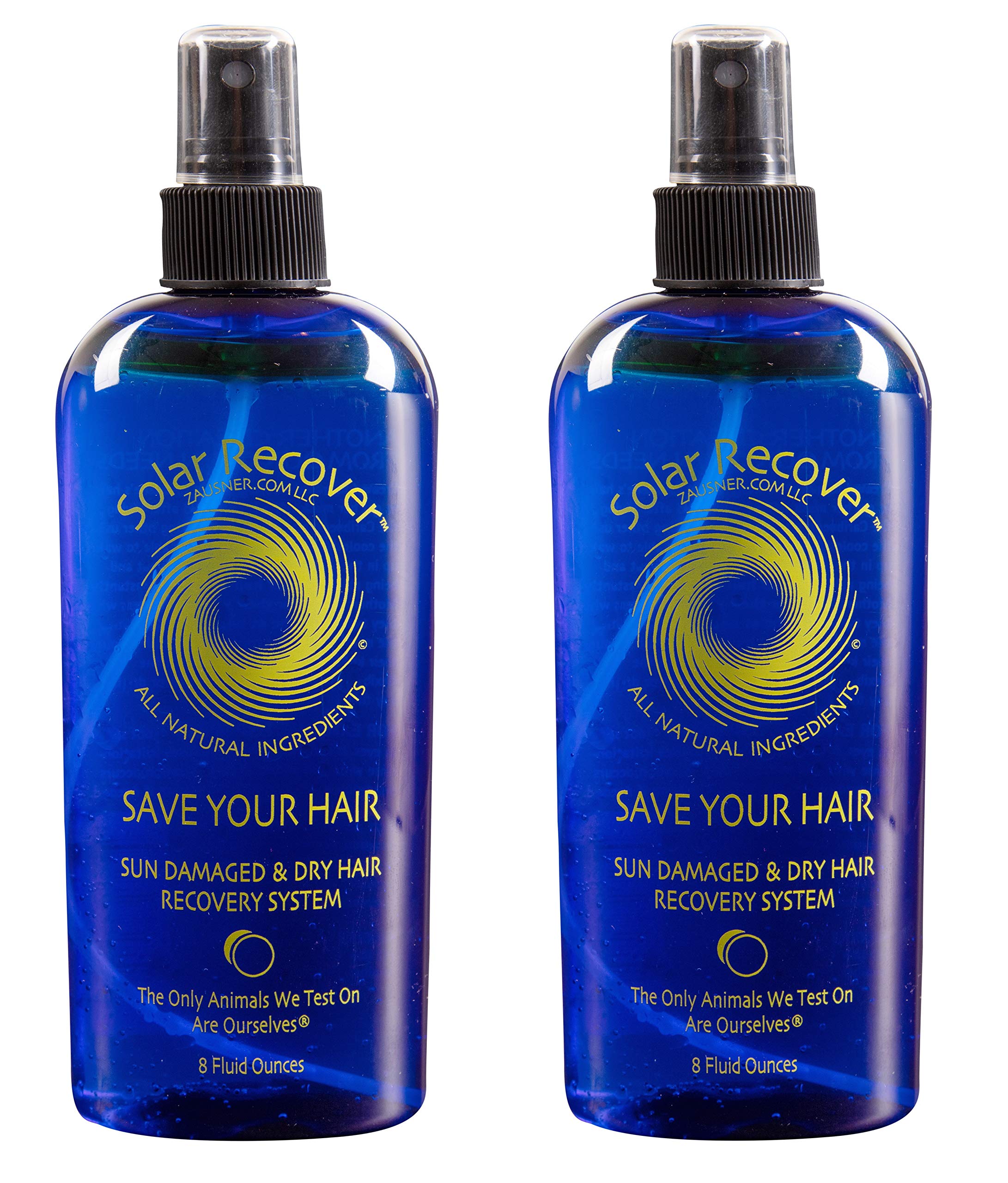 Solar Recover All Natural Hair Leave-In Conditioner and Detangler Spray (2 pack) - Hydrating and Moisturizing for Sun Damaged Hair - Lavender Scent
