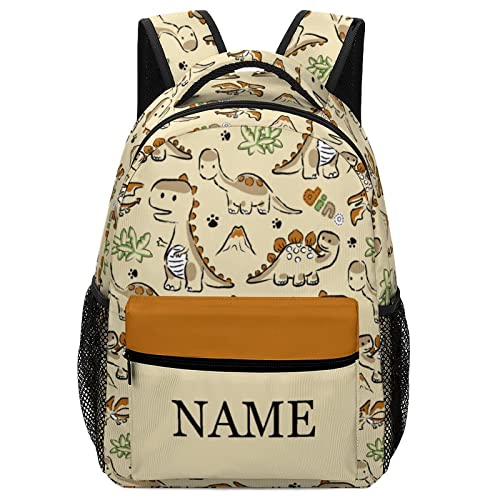 Aicihert Custom Cute Dinosaur Paw Backpack Personalized Name Text Backpack Daypacks Customized BookBags School Bag for Student Boys Girls