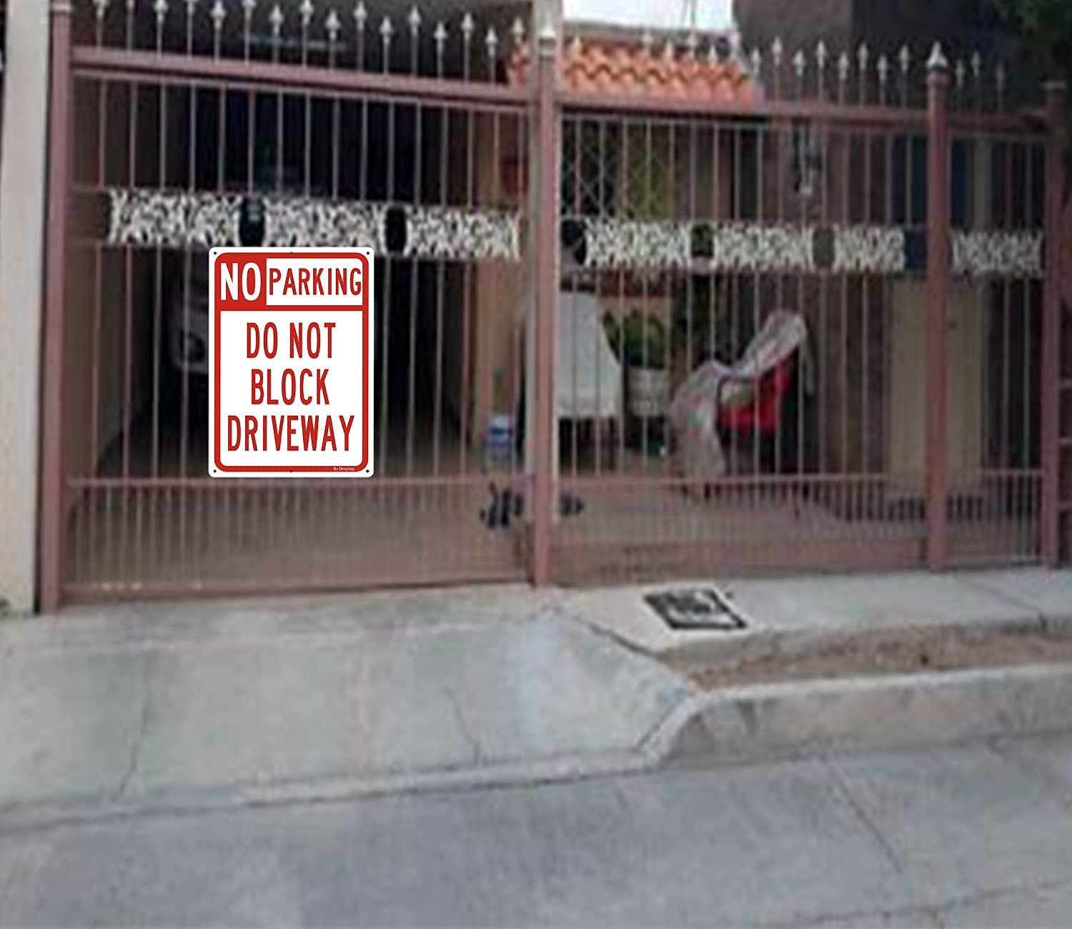 No Parking Sign Do Not Block Driveway Sign, (2 Pack) 10 x 14 Inches Rust Free Aluminum Metal Sign, UV Protected Weather Resistant Durable In Easy to Mount